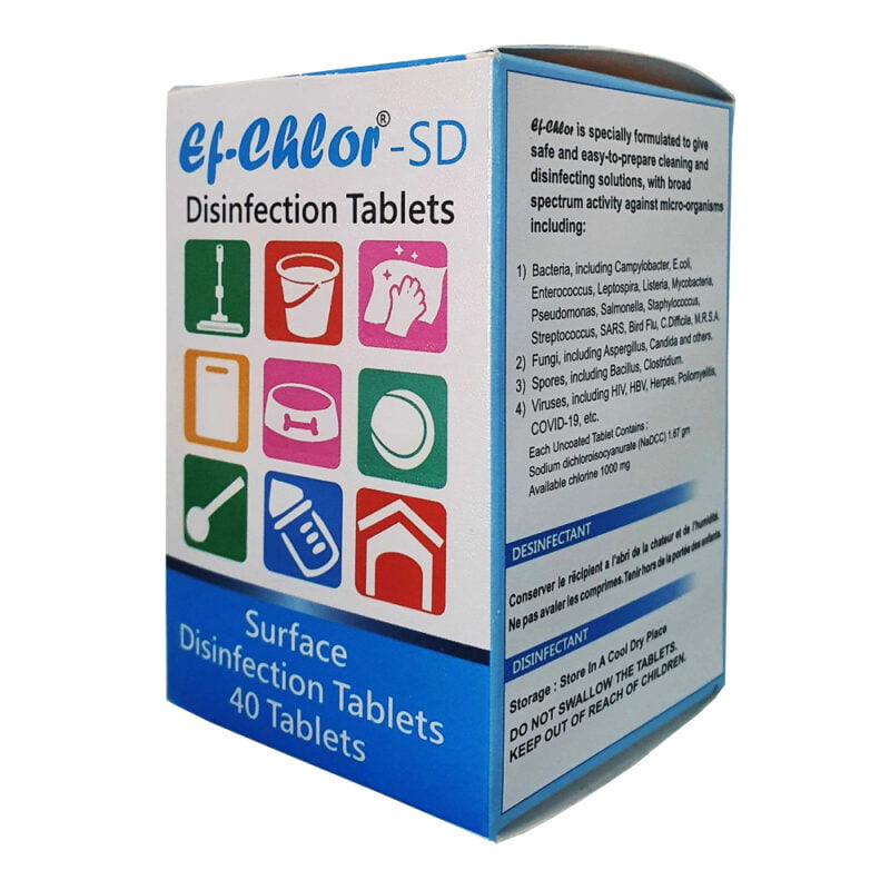 Efchlor SD - Surface Disinfection Tablets, 1.67gm NaDCC Disinfectant ...